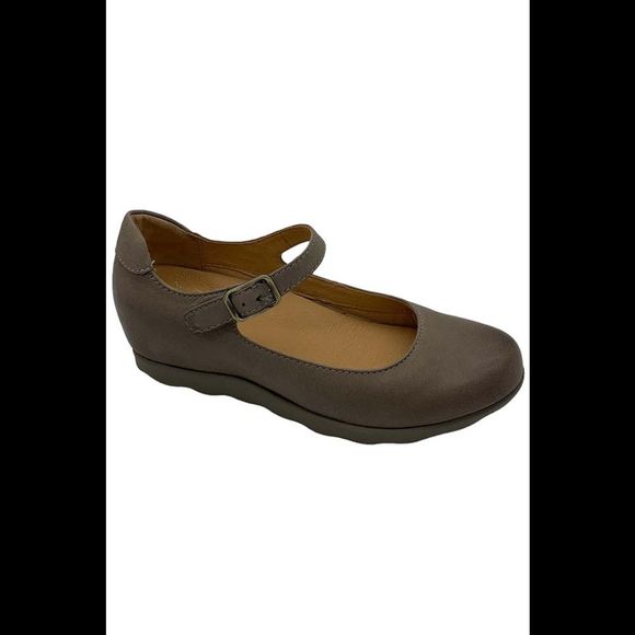 Dansko | Shoes | Dansko Leather Mary Janes Marcella Flats Taupe Medium ...